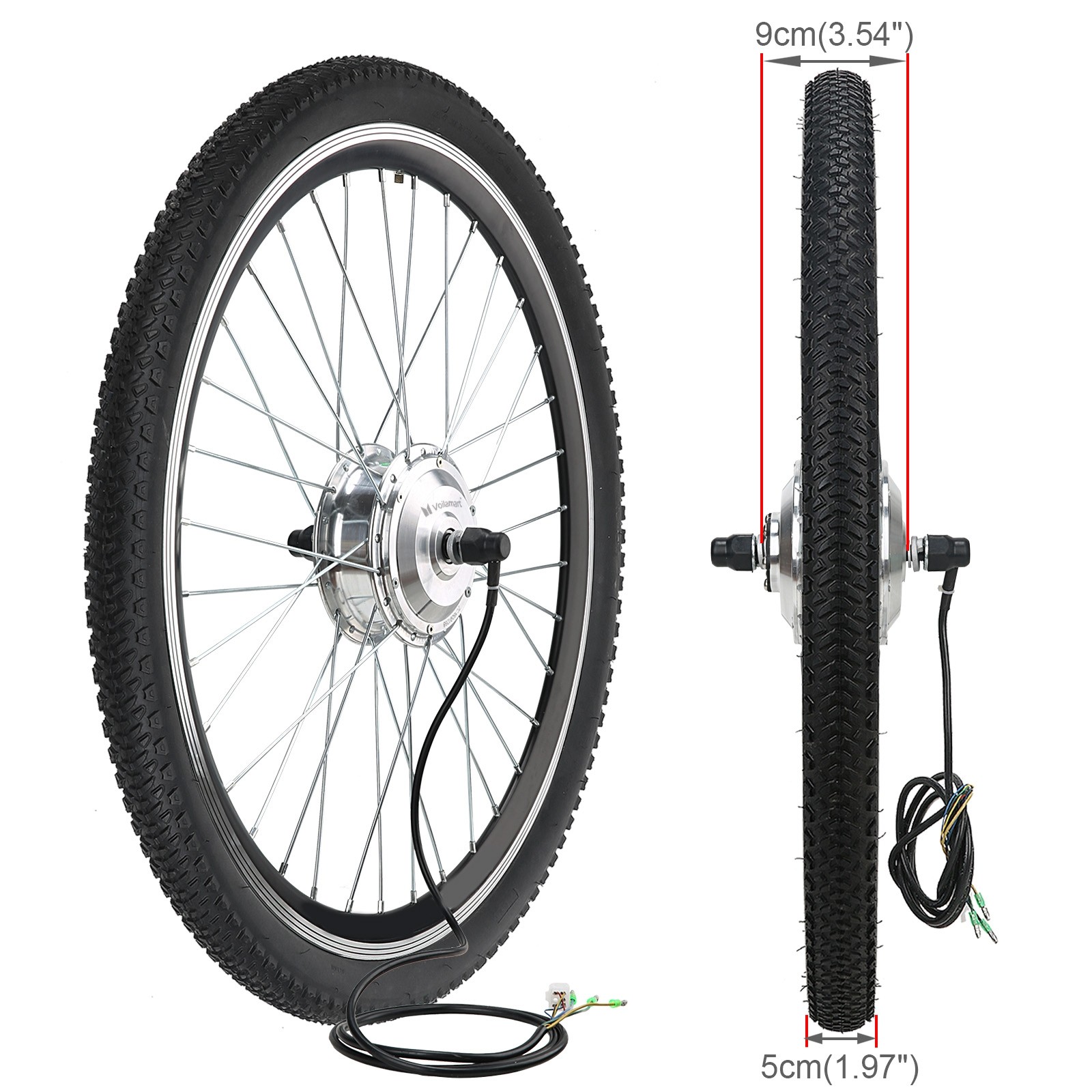 Voilamart 36V 250W 26" Front Wheel Electric Bike Conversion Kit ...